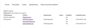 Completion tracking