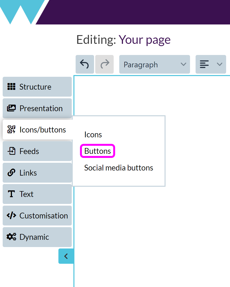 Buttons - SiteBuilder manual - IDG