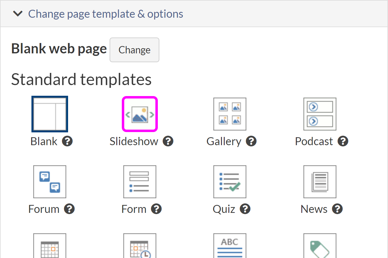 Slideshow page template - SiteBuilder help - IDG